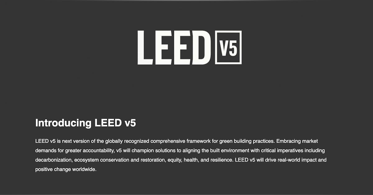 LEED v5 released for public comment | Building Design+Construction LEED v5 released for public comment | Building Design+Construction