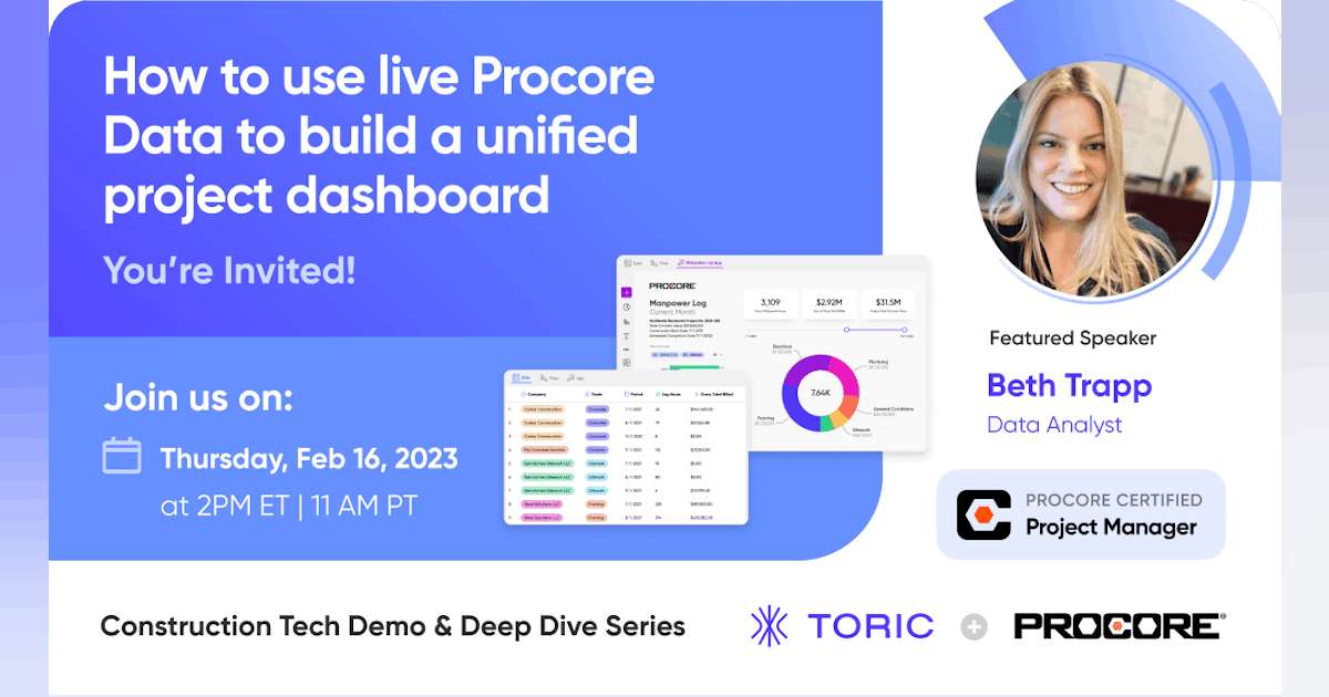 How To Use Procore Data To Build A Real Time Project Dashboard Building Design Construction